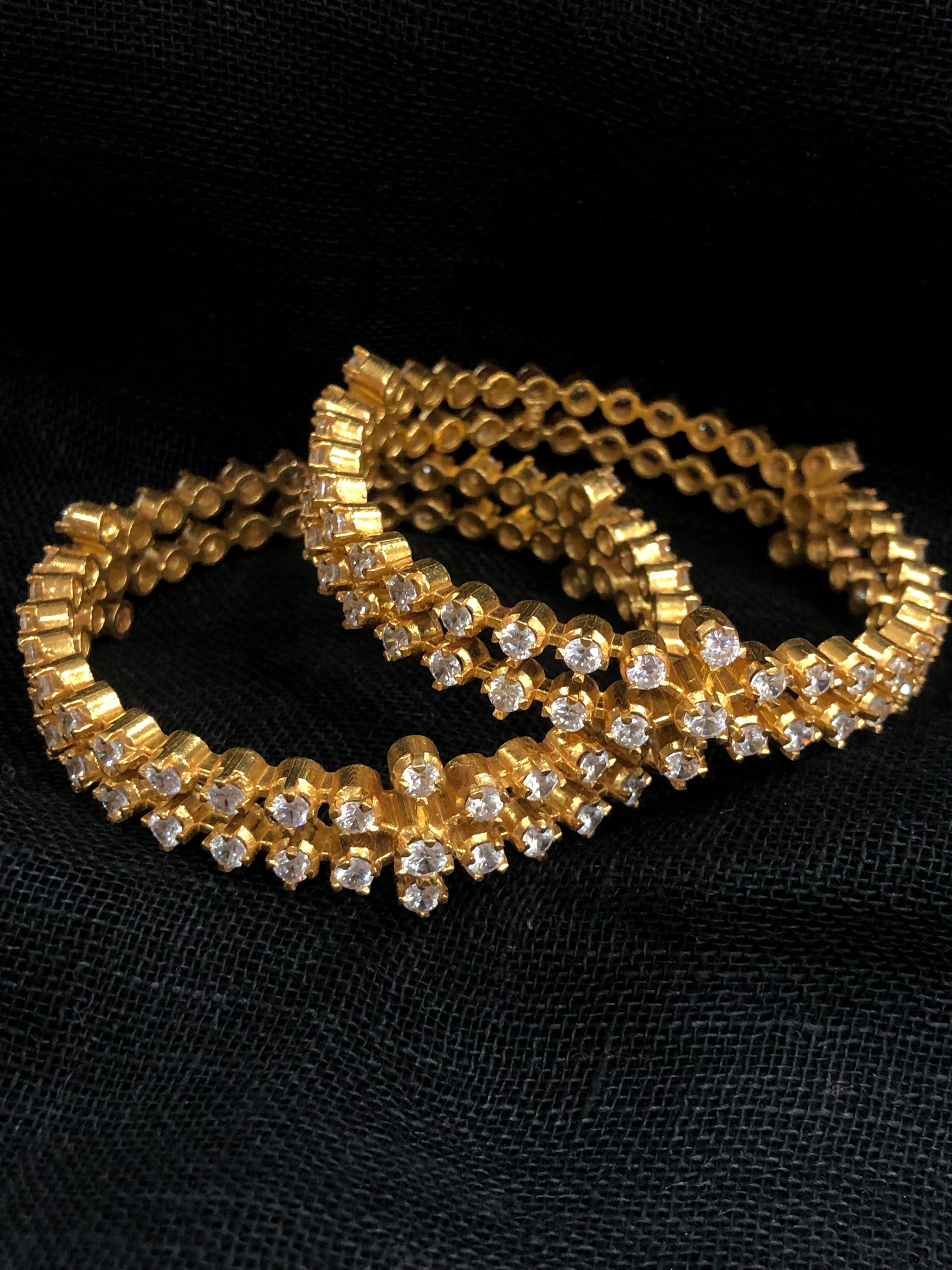 925 Silver white stone bangles – VIKA Boutique